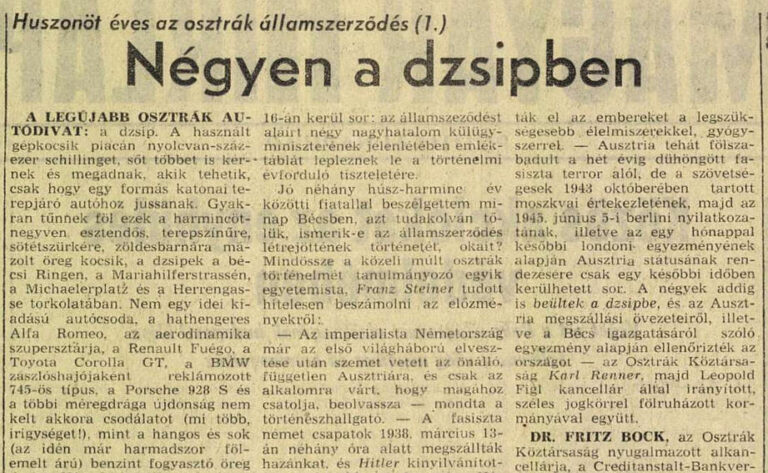 Az újságíró archívumából – Négyen a dzsipben – Infovilág